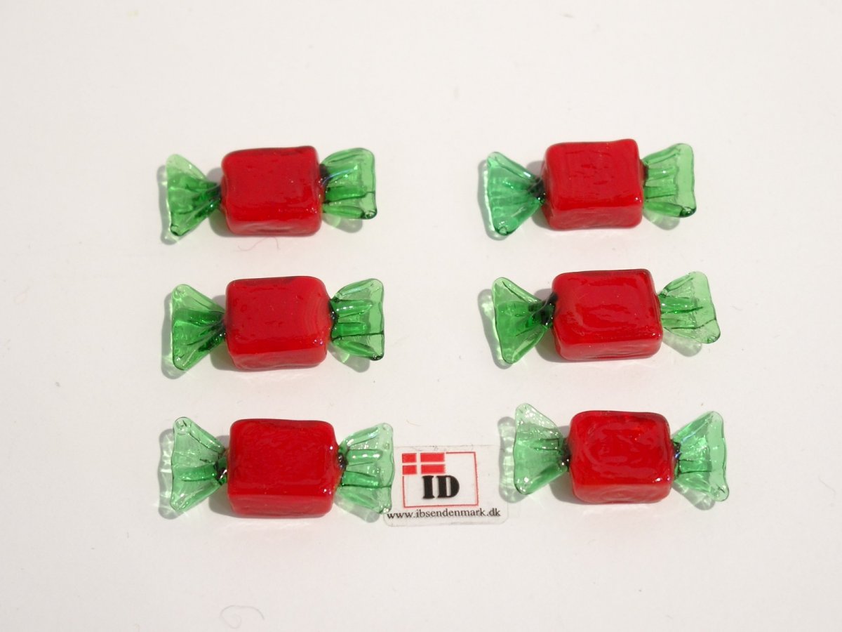 Glas Bolsjer - Rød /Grøn Mini Karameller - 3cm - Glas Bolsjer og ...