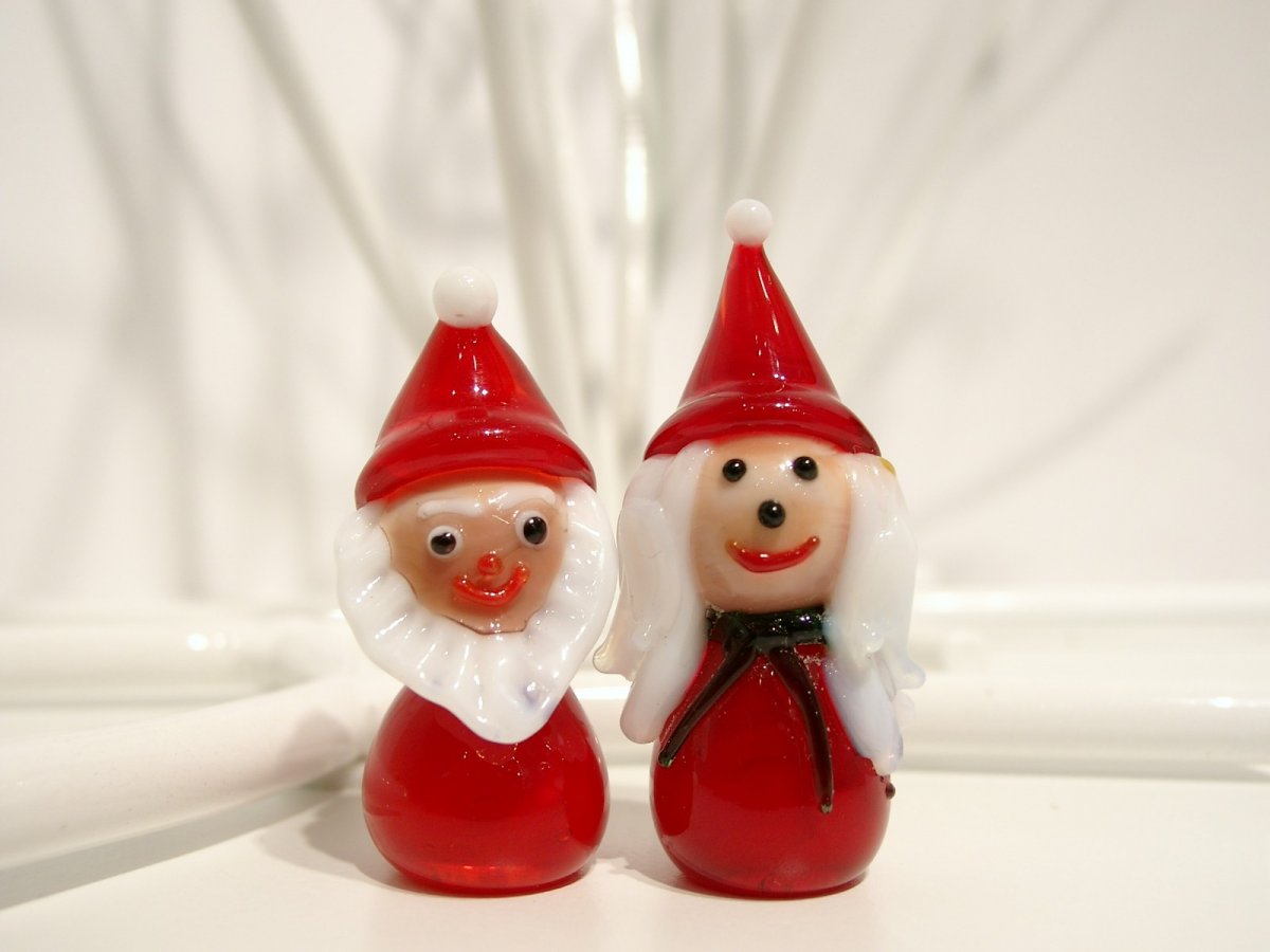 Nissemand & Nissepige I Glas - 4-5cm - Julepynt & Juletræ i Glas - Glas ...